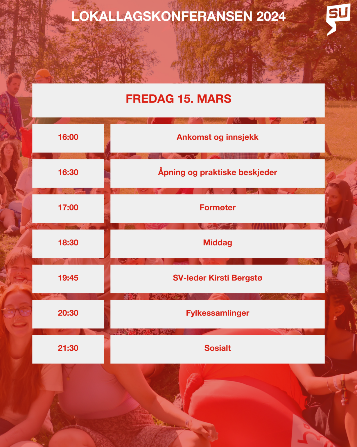 Nå kan du melde deg på lokallagskonferansen 2024! - SU : SU